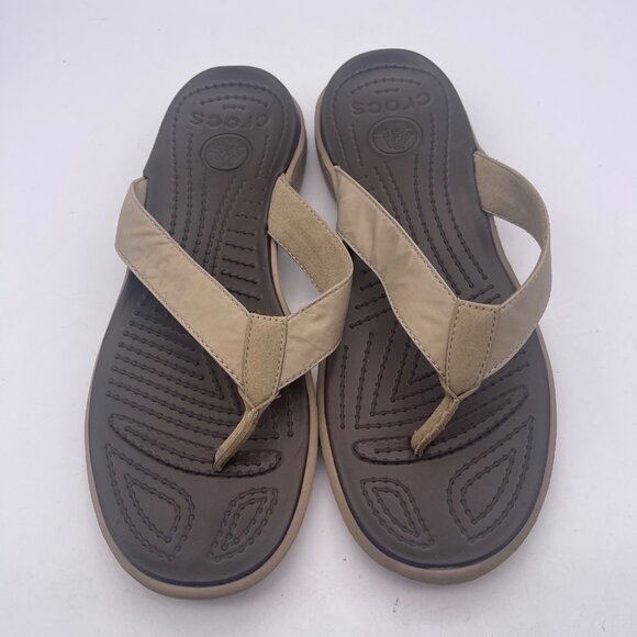 CROCS | Shoes | Crocs Mens 3 Tan Brown Thong Flip Flop Sandals ...